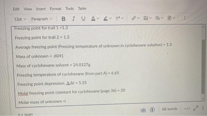 Solved Edit View Insert Format Tools Table V 3 12pt | Chegg.com