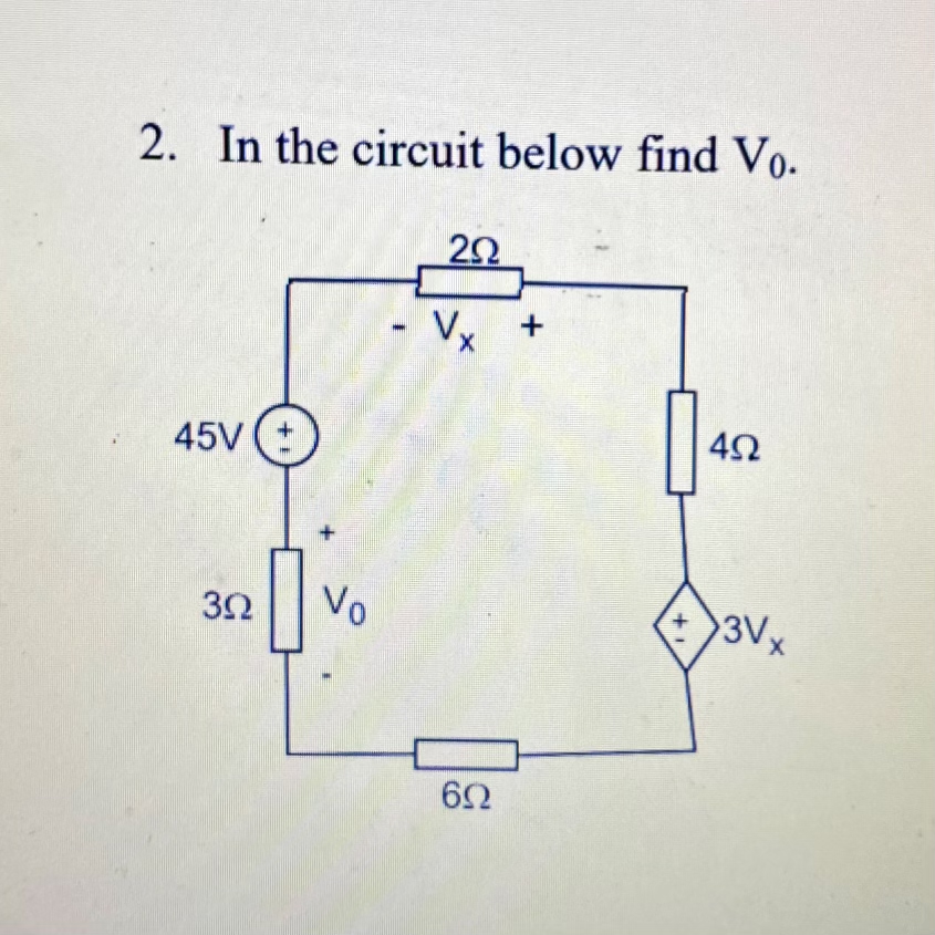 Solved In the circuit below find V0. | Chegg.com