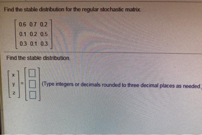 Solved Find the stable distribution for the regular | Chegg.com