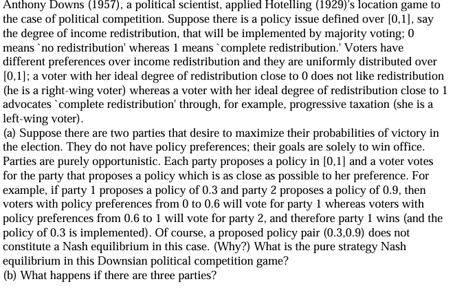 Solved Anthony Downs (1957), ﻿a political scientist, applied | Chegg.com