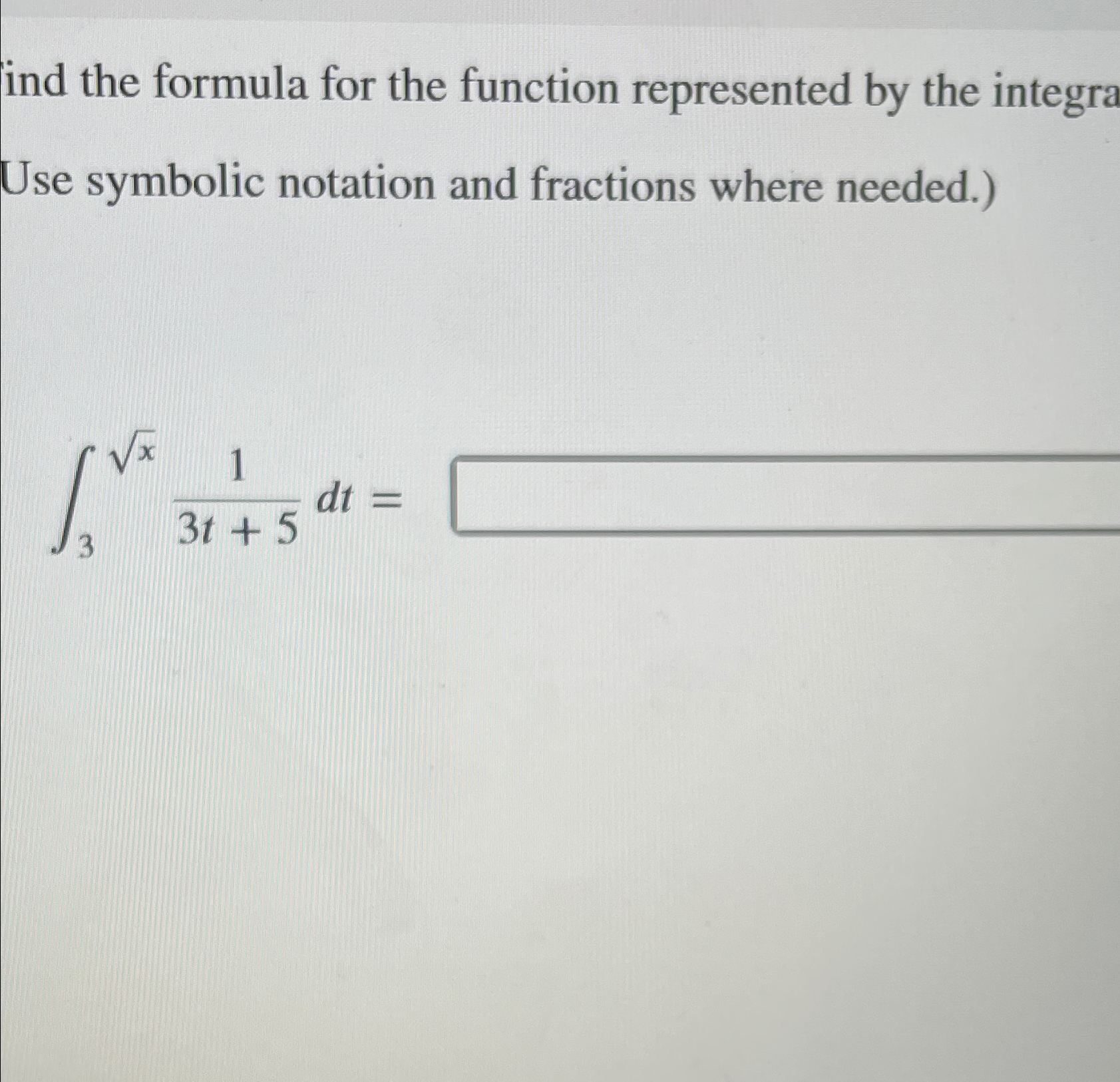 Solved ind the formula for the function represented by the | Chegg.com