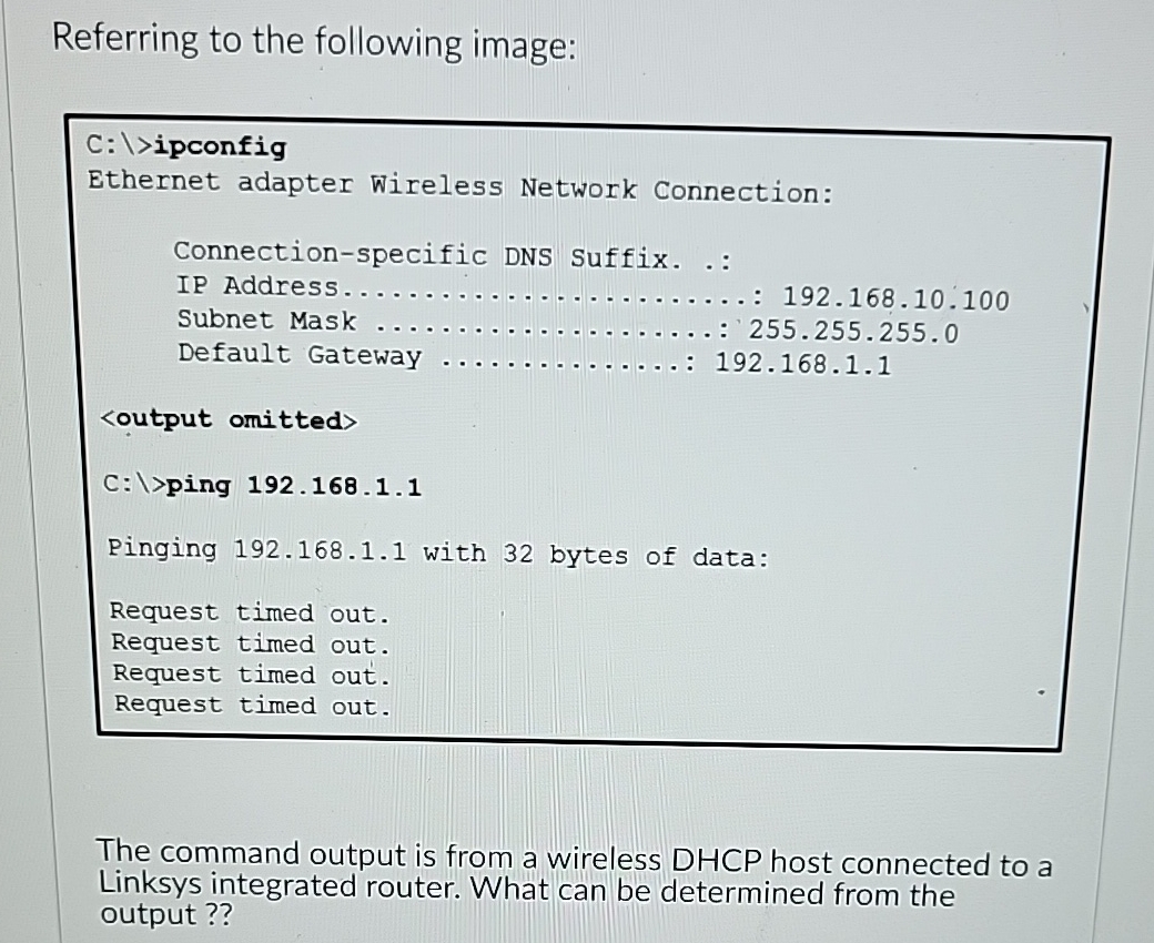 Solved Referring to the following image:The command output | Chegg.com