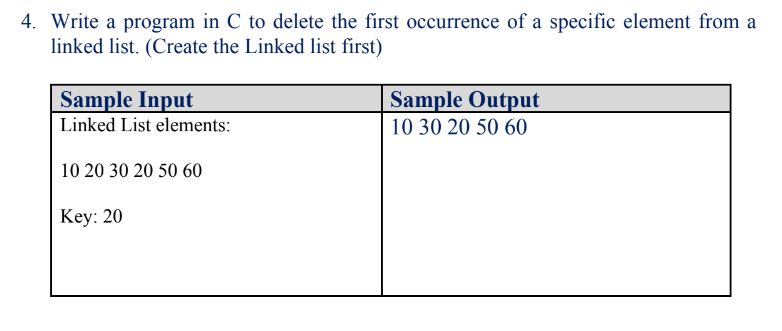 Solved Write A Program In C to Delete The First Occurrence 3206