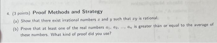 Solved 4. (3 points) Proof Methods and Strategy (a) Show | Chegg.com