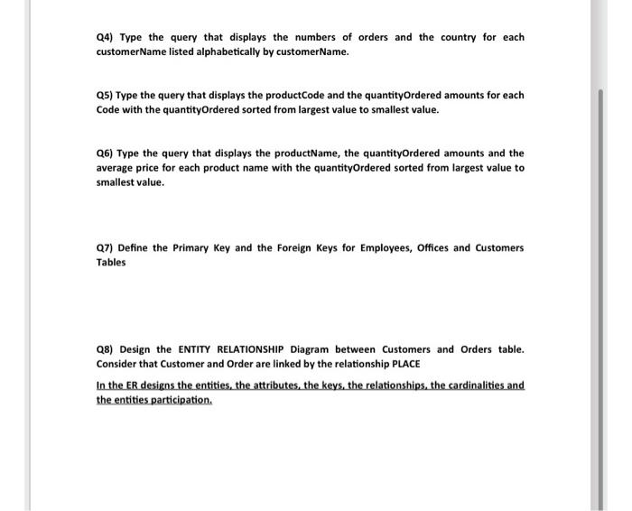 Solved SQL DATABASES: Q: Write the queries that result in | Chegg.com