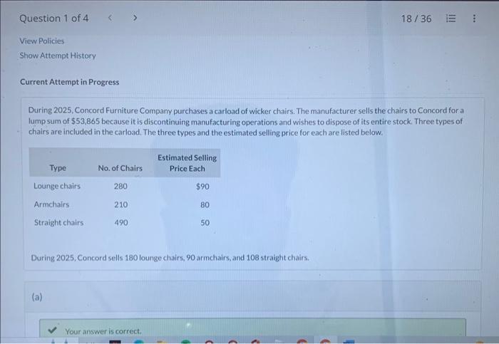 Solved During 2025. Concord Furniture Company purchases a | Chegg.com