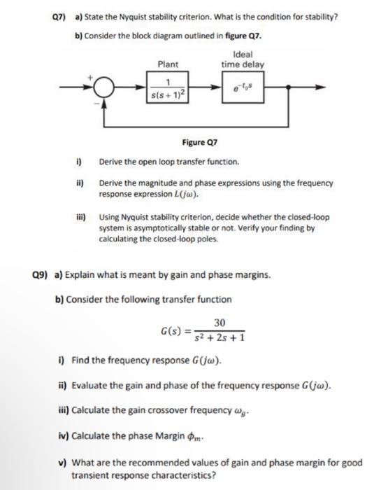 Q7) a) State the Nyquist stability criterion. What is | Chegg.com Q7) a) State the Nyquist stability criterion. What is | Chegg.com