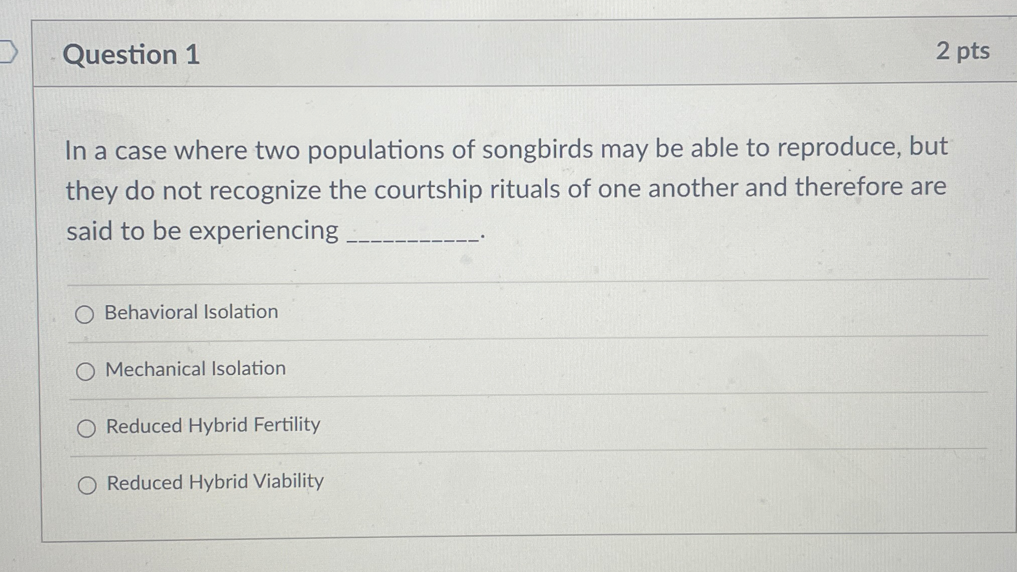 Solved Question 12 ﻿ptsIn a case where two populations of | Chegg.com