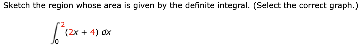 Solved Sketch the region whose area is given by the definite | Chegg.com