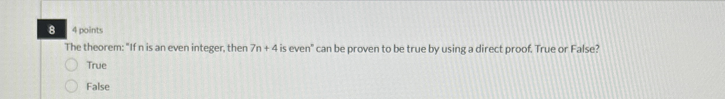 Solved 84 ﻿pointsThe theorem: "If n ﻿is an even integer, | Chegg.com