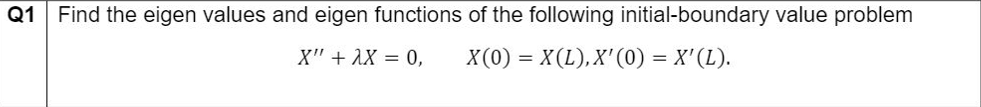 Solved Q1 Find the eigen values and eigen functions of the | Chegg.com Solved Q1 Find the eigen values and eigen functions of the | Chegg.com
