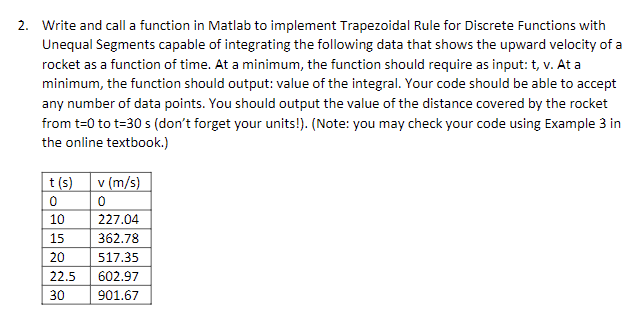 Solved Write and call a function in Matlab to implement | Chegg.com