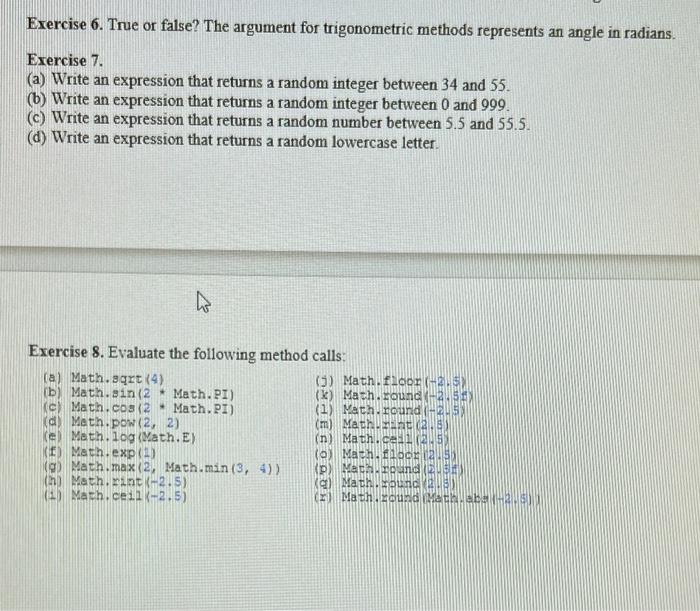 Solved Exercise 6. True or false? The argument for | Chegg.com