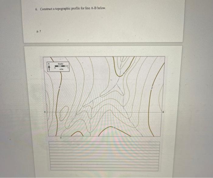Solved 6. Construct a topographic profile for line A-B | Chegg.com