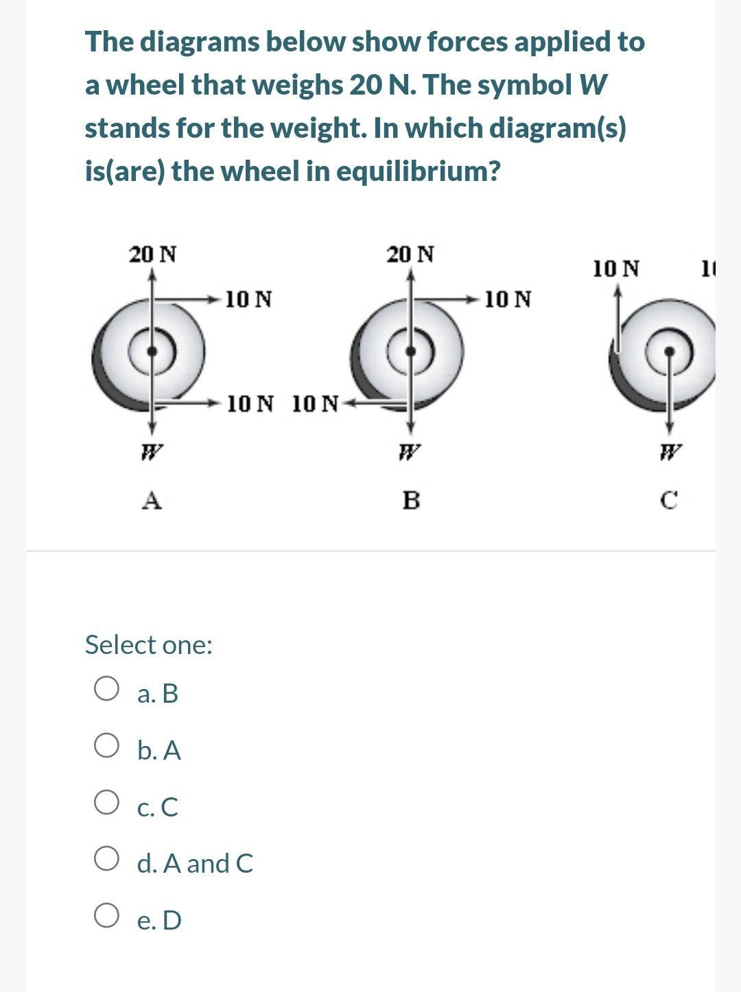 The diagrams below show forces applied to a wheel | Chegg.com