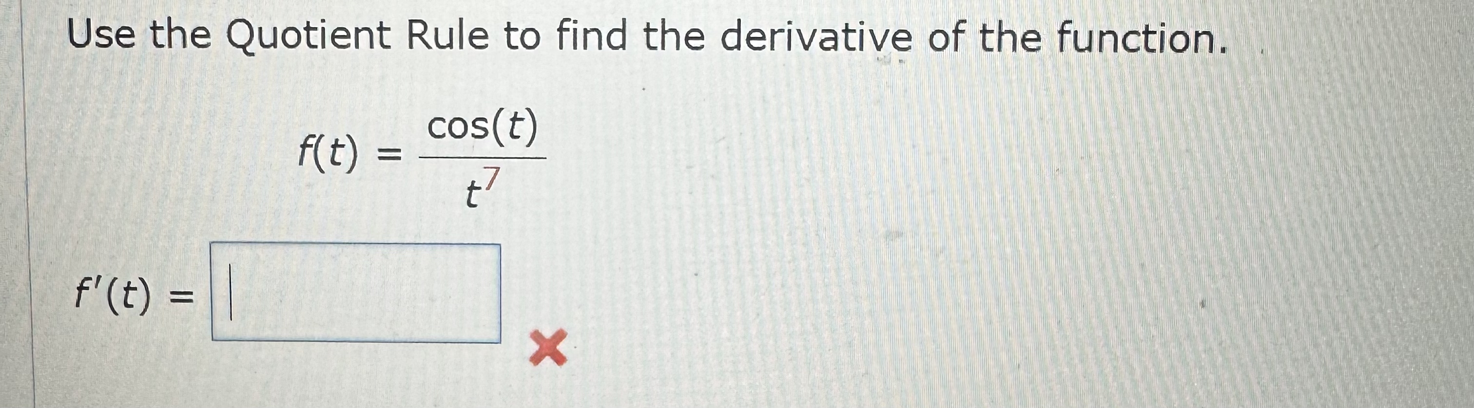 Solved Use the Quotient Rule to find the derivative of the | Chegg.com