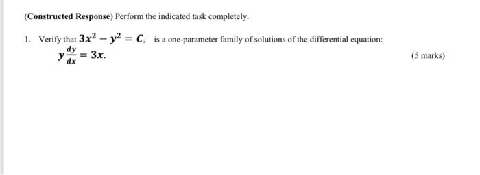 Solved (Constructed Response) Perform the indicated task | Chegg.com