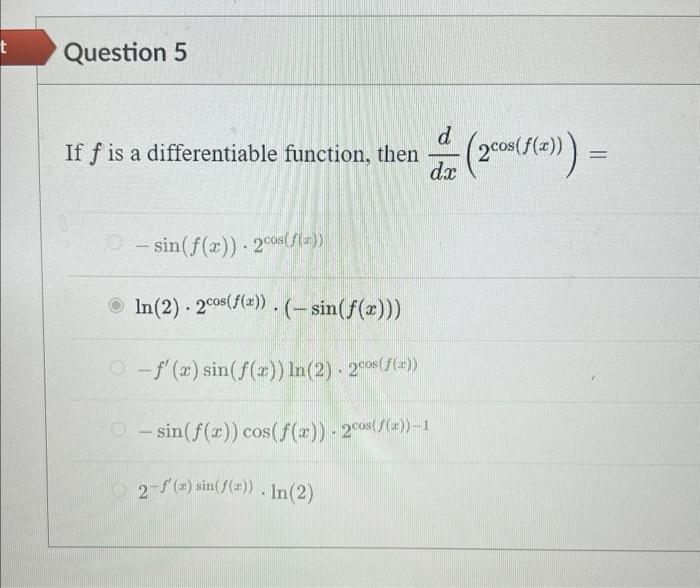 Solved If f is a differentiable function, then | Chegg.com