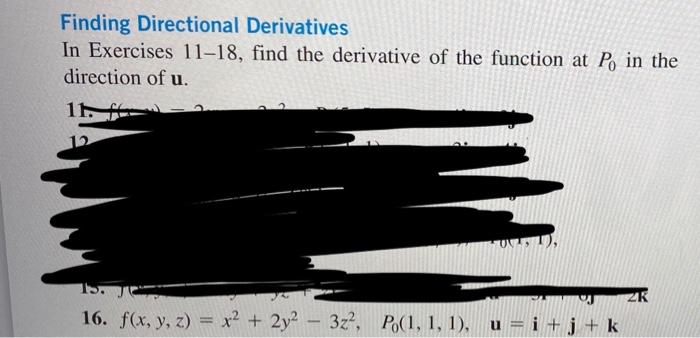Solved Finding Directional Derivatives In Exercises 11-18, | Chegg.com