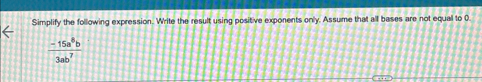 Solved Simplify the following expression. Write the result | Chegg.com