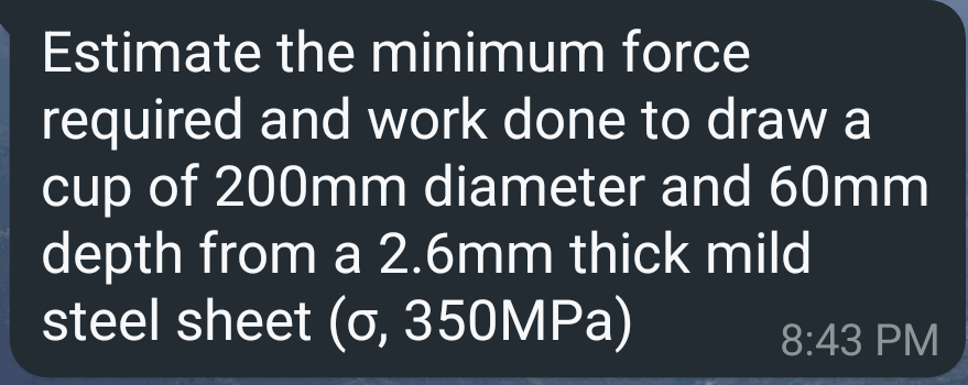Solved Estimate the minimum force required and work done to | Chegg.com