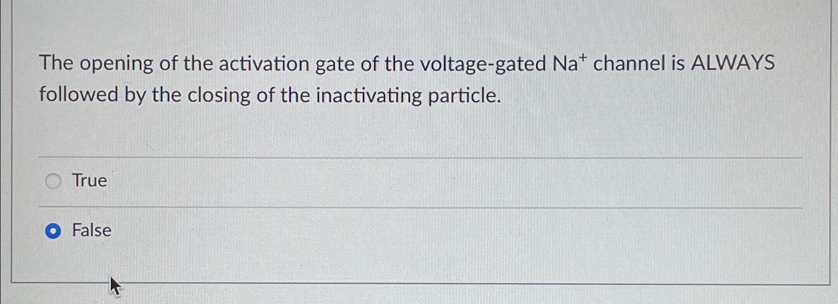 Solved The opening of the activation gate of the | Chegg.com