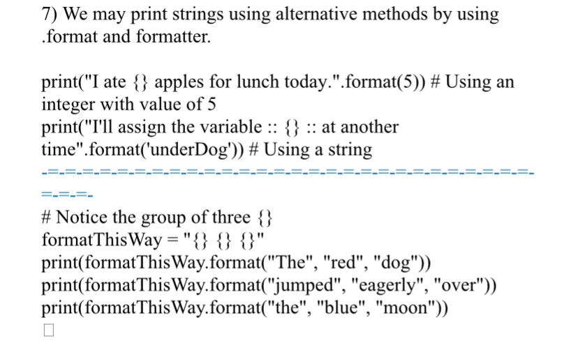 Solved We may print strings using alternative methods by | Chegg.com