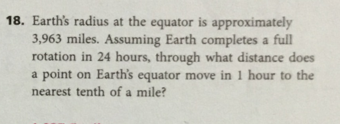 Solved Earth's radius at the equator is approximately3,963 | Chegg.com