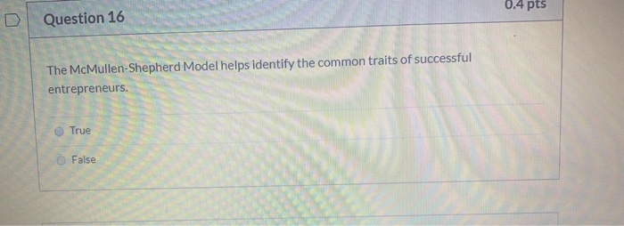 Solved 0.4 pts Question 16 The McMullen-Shepherd Model helps | Chegg.com