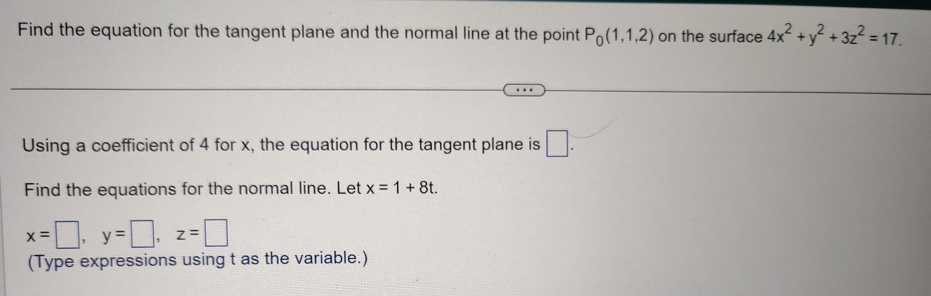 Solved Find the equation for the tangent plane and the | Chegg.com