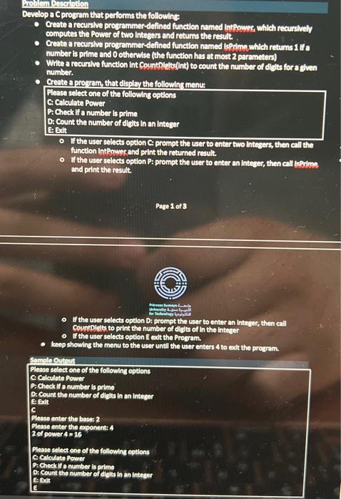 Solved in c language | Chegg.com