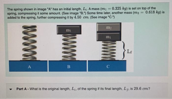 Solved What is the original length, Li, of the spring if its | Chegg.com