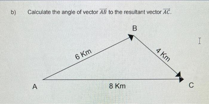 Solved b) Calculate the angle of vector AB to the resultant | Chegg.com