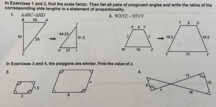 Solved In Exercises 1 and 2, find the scale factor. Then | Chegg.com
