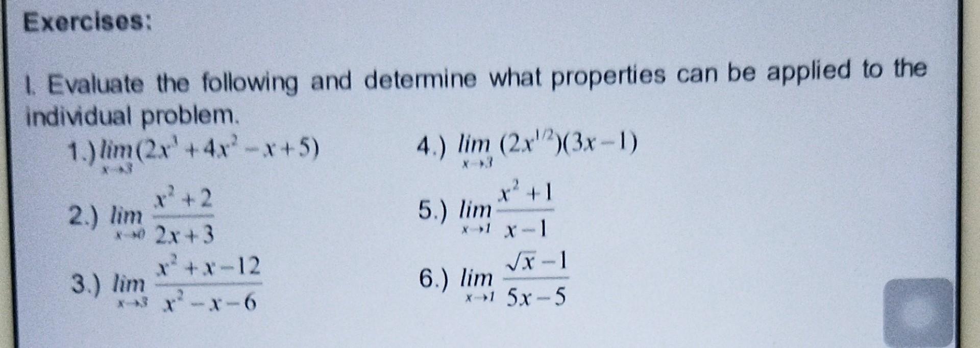 Solved 1. Evaluate the following and determine what | Chegg.com