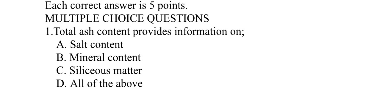 Solved Each correct answer is 5 ﻿points.MULTIPLE CHOICE | Chegg.com