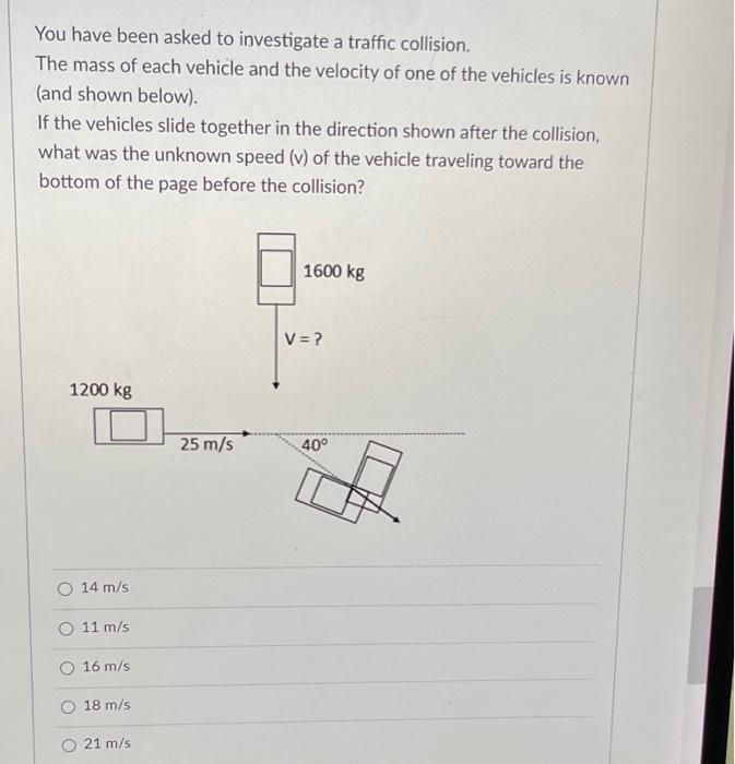 Solved You have been asked to investigate a traffic | Chegg.com
