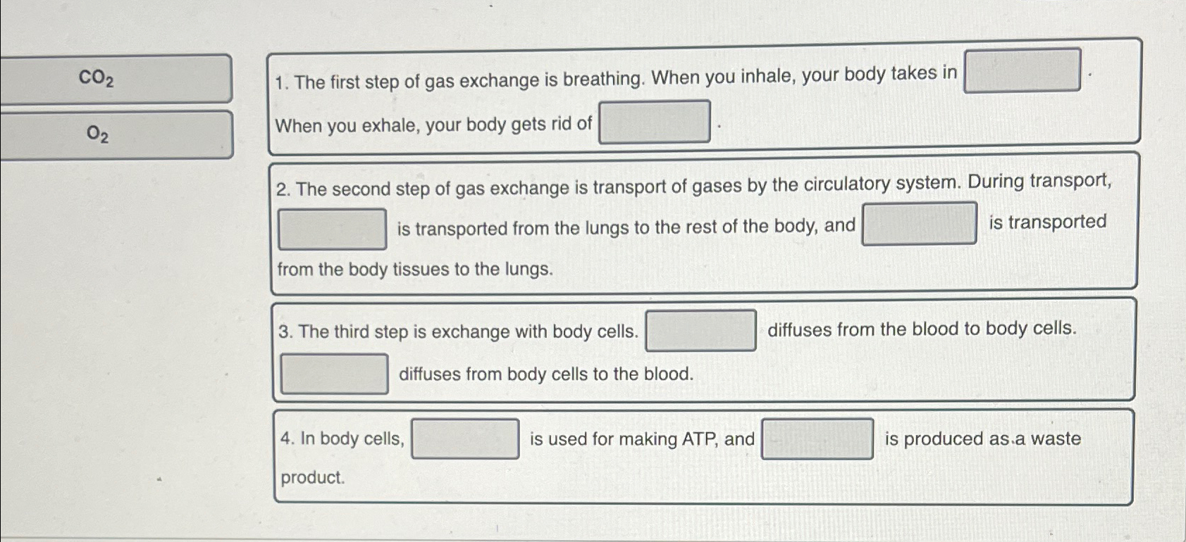 Solved The first step of gas exchange is breathing. When you | Chegg.com