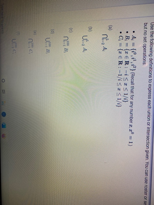 Solved * b) Exercise 3.3.3 Unions and intersections of | Chegg.com
