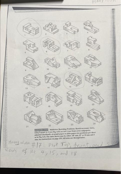 Solved 13 4 18 Tho 23 22 21 FIGER 382 Multiview Sketching | Chegg.com