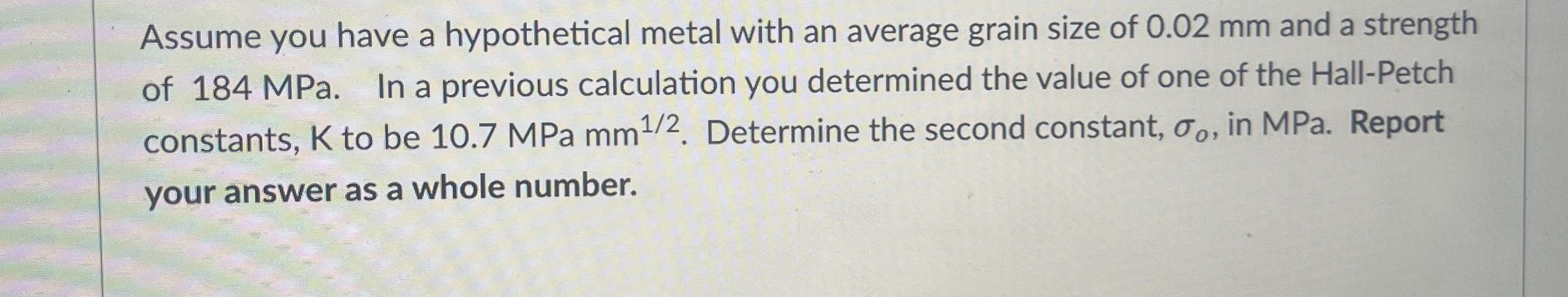 Solved Assume you have a hypothetical metal with an average | Chegg.com