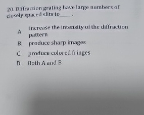 Solved Diffraction grating have large numbers of closely | Chegg.com