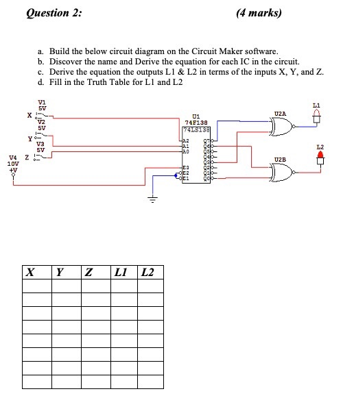 Solved Question 2: (4 marks) a. Build the below circuit | Chegg.com