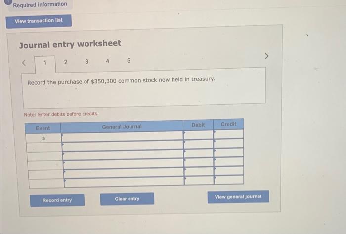 Solved Journal entry worksheet 45 Record the purchase of | Chegg.com