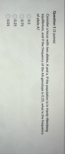Solved Question 1 (3 ﻿points)Consider a locus with two | Chegg.com