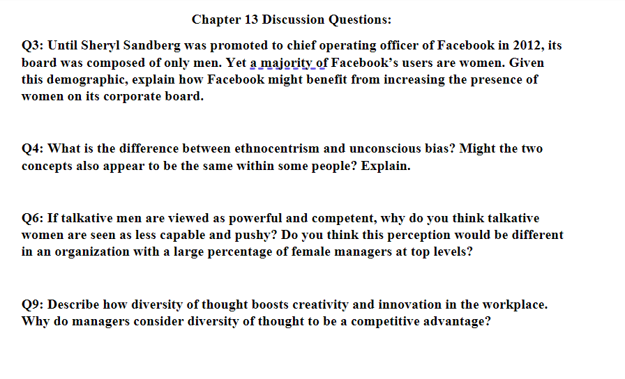 Solved Chapter 13 ﻿Discussion Questions:Q3: Until Sheryl | Chegg.com