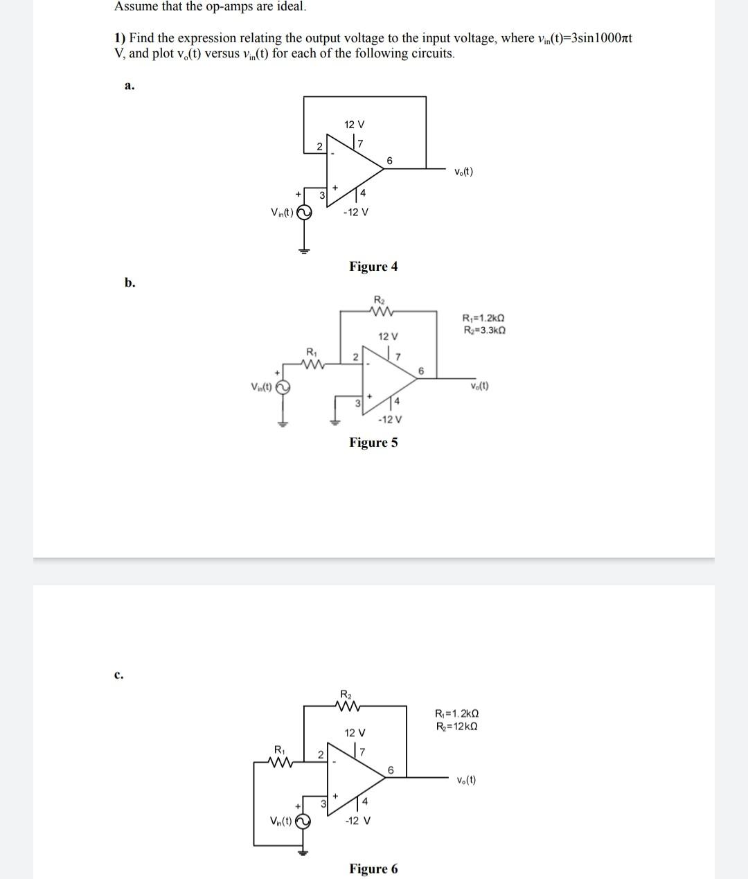 Solved 1) Find the expression relating the output voltage to | Chegg.com