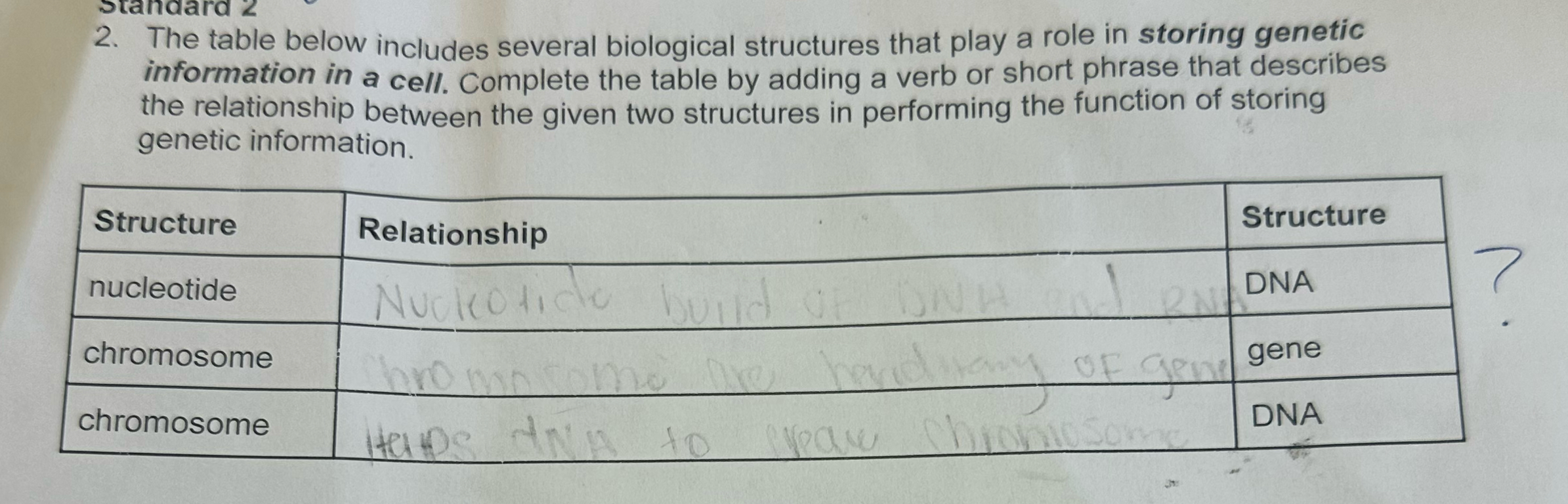 Solved The table below includes several biological | Chegg.com