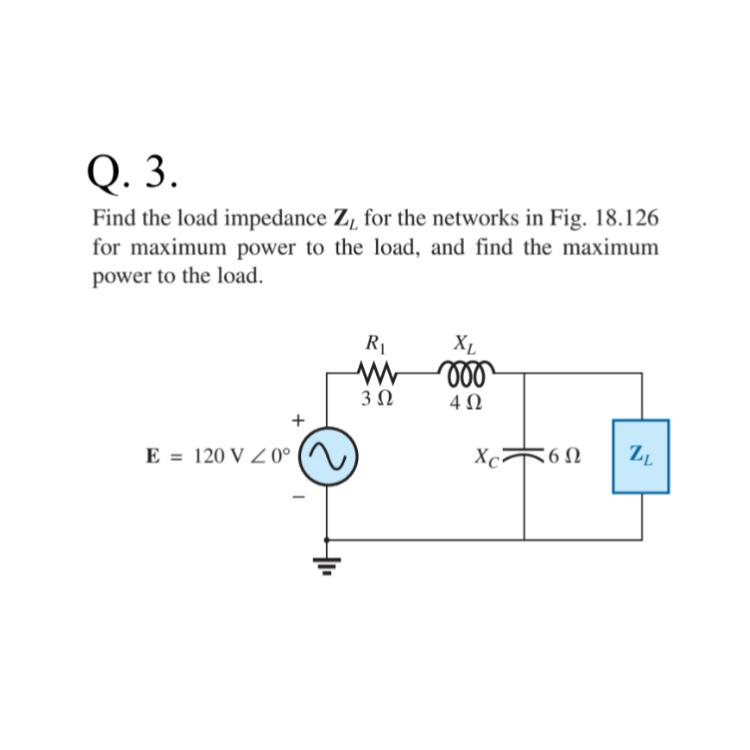 Solved Q. 3.Find the load impedance ZL ﻿for the networks in | Chegg.com