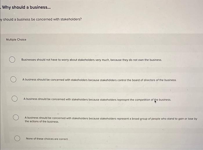 Solved What is the difference between a stakeholder and a | Chegg.com